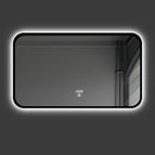 Backlit Led Light Rounded Corner Black Framed Rectangle Bathroom Mirro ...